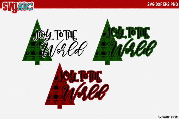Christmas SVG | Joy Plaid Tree SVG, DXF, EPS, Cut File – SVGABC