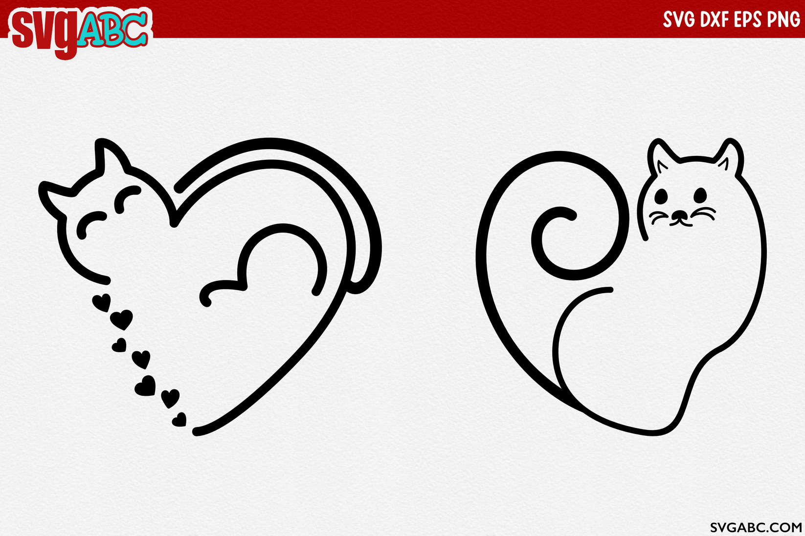 Household SVG | Cat Heart SVG, DXF, EPS | Cat SVG Cut File – SVGABC